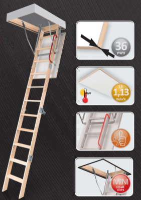 Optistep OLE Mini drvene tavanske merdevine - BAUCASA