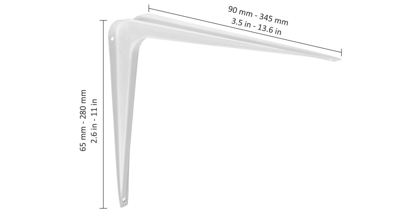 STANDARD metalni nosači za police - bela - BAUCASA